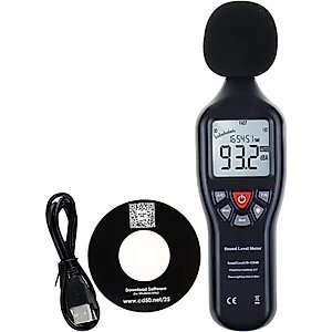 Decibel Meter Data Logger Professional Sound Level Meter High Accuracy Noise Meter with 30dB to130dB Measuring Range& Data Record Function for Classroom, Workshop, Home, etc.