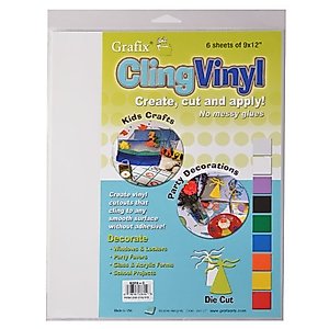 Grafix Clear, 9 x 12” Sheets, Static Film, Create Your Own Window Clings and Temporary Decorations, Just Stick to Any Glass, Acrylic, or Glossy Surface(KCF6C), 6 Count (Pack of 1)