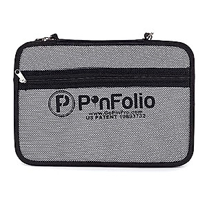 PinFolio Classic Pin Display Bag, Lightweight Sports Pin Book Designed for Storage & Easy Trading Up to 100 1-Inch Enamel Pins (Black & White)