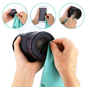 Front Center Pinch Lens Cap Cover Protector + Cap Keeper + Cleaning Cloth for Canon EF-S 18-200mm f/3.5-5.6 is Lens