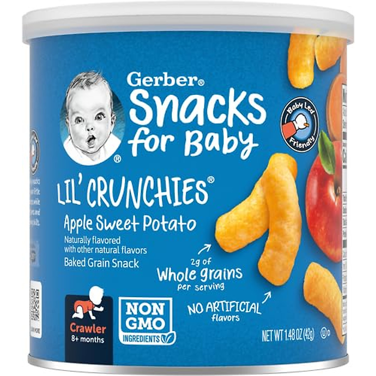 Gerber Snacks for Baby Lil Crunchies Apple Sweet Potato, 1.48 OZ