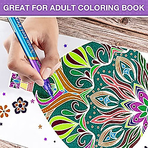 JR.WHITE Glitter Metallic Paint Pens: Sparkle Water-Based Marker Pen for Greeting Cards, Mugs, Wood, Art Drawing, Rock Painting, Posters, Albums, Scrapbooking (12-Count)