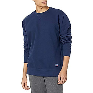 Russell Athletic Mens Cotton Rich 2.0 Premium Fleece Sweatshirt Shirt, Navy, Large US