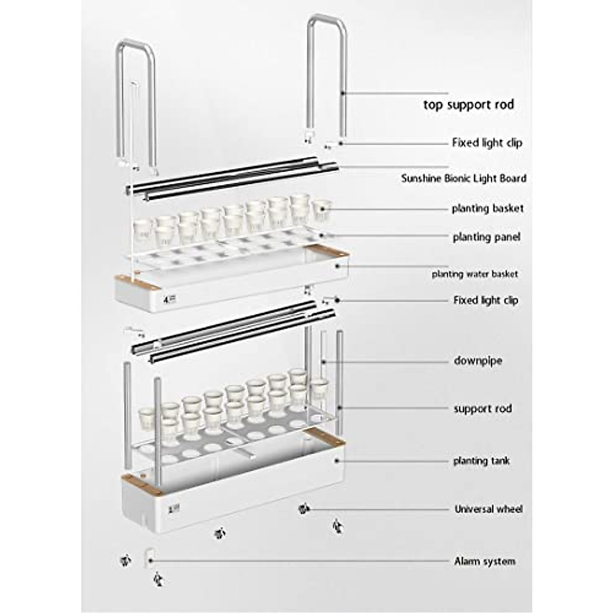 Personal Garden and Starter Kit, 120 Pods Indoor Gardening System with Growing Lights, Floor-Standing Hydroponics Growing System for Home Kitchen Balcony
