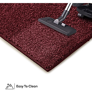 Bright House Solid Color Area Rugs Burgundy - 2' x 4' Rectangle, Indoor, Stain & Fade Resistant, Perfect for Living Room, Bedroom, Dining Room, Entryway, Doorway, Pet & Kids Friendly Rug, Wedding