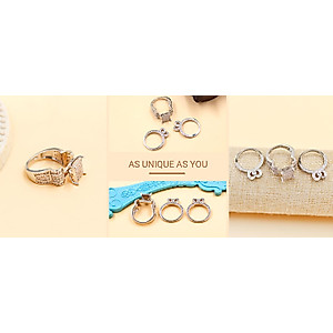 Uloveido 3Pieces Bridal Wedding Engagement Heart Rings Set Platinum Plated Jewelry Stacking Rings Set for Women Girls Anniversary Ring Gift with Cubic Zirconia Stons Y451 (7)