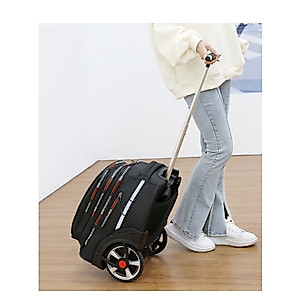 Rolling Backpack,Large Rolling Laptop Bag with Wheels for Women Adults,22inch Waterproof large Travel Laptop Backpacks,Carry On Luggage,Roller Wheeled Backpack Trolley Pack Office City (22inch, Black)