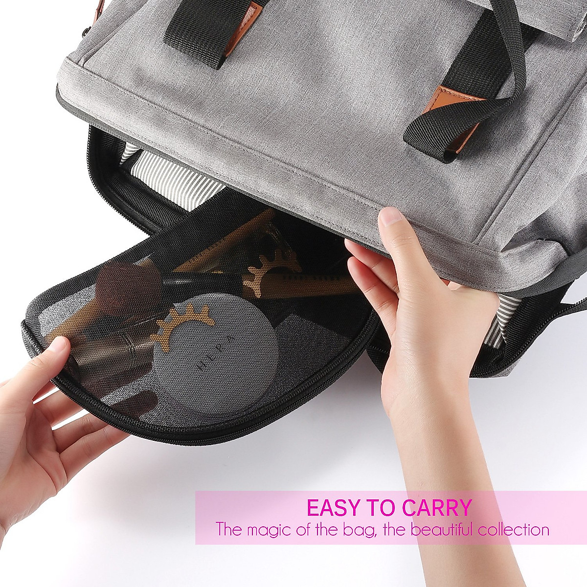 Cosmetics Bag, See Through Makeup Bag/Organizer, Stylish Eyelashes, 9x6 pouch, Mesh Travel Accessories Organizer by Charmonic (Black)