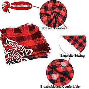 Malier 2 Pack Dog Bandana, Christmas Classic Buffalo Plaid Pattern with Tassels Edges Bandana, Pets Scarf Triangle Bibs Kerchief Bandana Costume Accessories for Small Medium Large Dogs Cats