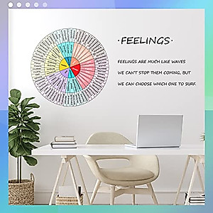 Hotop Feelings Wheel Wall Decals Mental Health Sticker 16 x 21 Inches Large Emotion Wheel Decal Office Decor Mental School