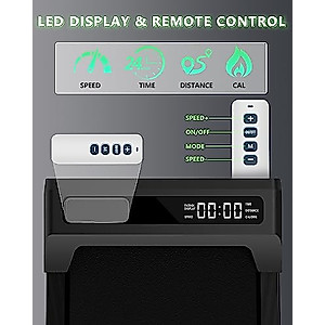 Walking Pad Treadmill, 2 in 1 Under Desk Treadmill with Remote Control, Compact Mini Treadmill in LCD Display, Installation-Free Jogging Machine for Home/Office.D1-Black…