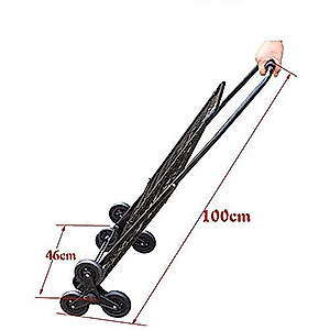 Shopping Trolley on Wheels Multi Function Shopping Cart Fashion Folding Trolley Trolley is Not Easy to Deform and Durable Storage Hand Trucks,Black ,