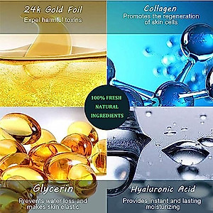 Under Eye Gold Eye Gel for Puffy Eyes Eye Pads for Dark Circles Under Eye Bags Anti Wrinkle Moisturizing Improves Elasticity 5ml Mascara Remover for Sensitive Eyes (Black, One Size)