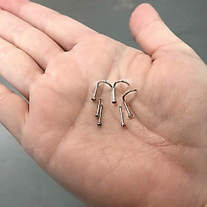 BodyJ4You 15PC Nose Piercing Kit Aftercare Bump Removal Solution | Nostril Screw Curved Bone Stud Push in Pin CZ Crystal | 18G Stainless Steel Needles Tools Gloves Clamps