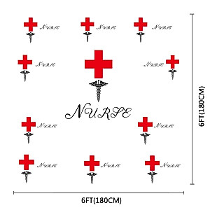 Nurse Party Backdrop 6x6ft 2023 Graduation Party Backdrop Hospital Nurse Doctor Party Thank You Nursing Party Supplies RN Banner Decor Photo Booth Studio Props LLST178