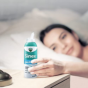 Vicks Sinex Saline Nasal Spray, Drug Free Ultra Fine Mist, Clear Everyday Sinus Congestion Fast, Clear Mucus from a Cold or Allergy, Daily Use 5.0 fl oz