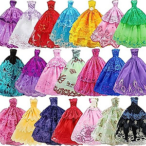 UNICORN ELEMENT 43 Pcs Doll Clothes and Accessories, Include 2 Skirts 2 Fashion Skirts 5 Mini Skirts 2 Swimwears 2 Fashions 10 Shoes 10 Hangers 10 Necklaces for 11.5 Inch Doll(NO Doll)