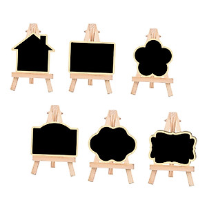 Garneck 6pcs Valentine's Day Message Board Mini Message Board Easel Stand Chalkboard Message Blackboard Wooden Message Board with Easel Stand Message Board Signs Pine Wood Household Card