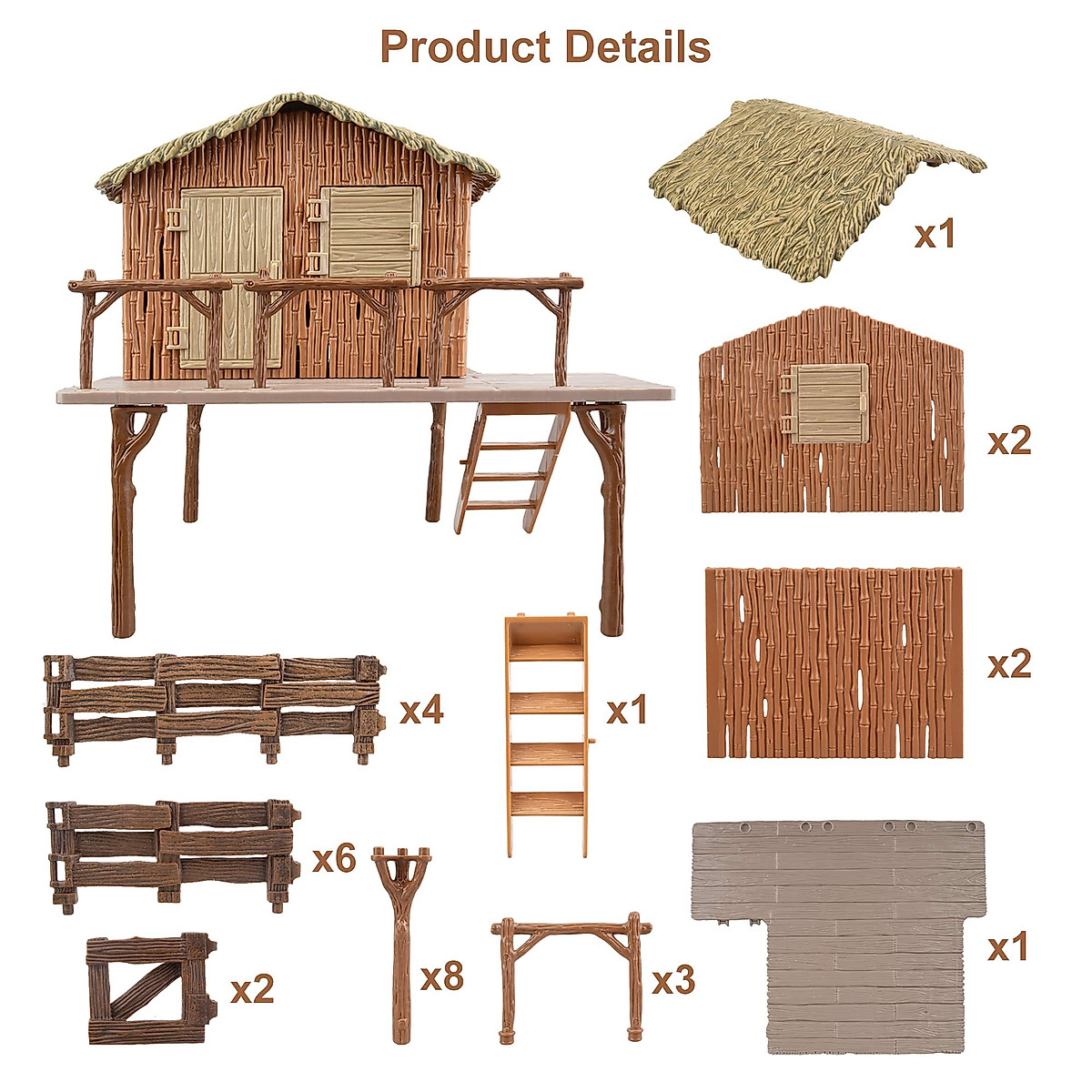 Toymany 54PCS Big Farm Animals Figurines Toy with Barn House Motorcycle Fence - Farm Tractor Figures Set with Farmers Pigs Foods, Educational Toys Christmas Birthday Gift or Kids Toddlers