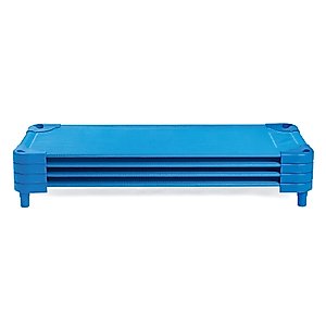 Children’s Factory Value Line Nap Cots, Kids Daycare and Preschool Sleeping Cot, Standard Size, Set of 4, Blue
