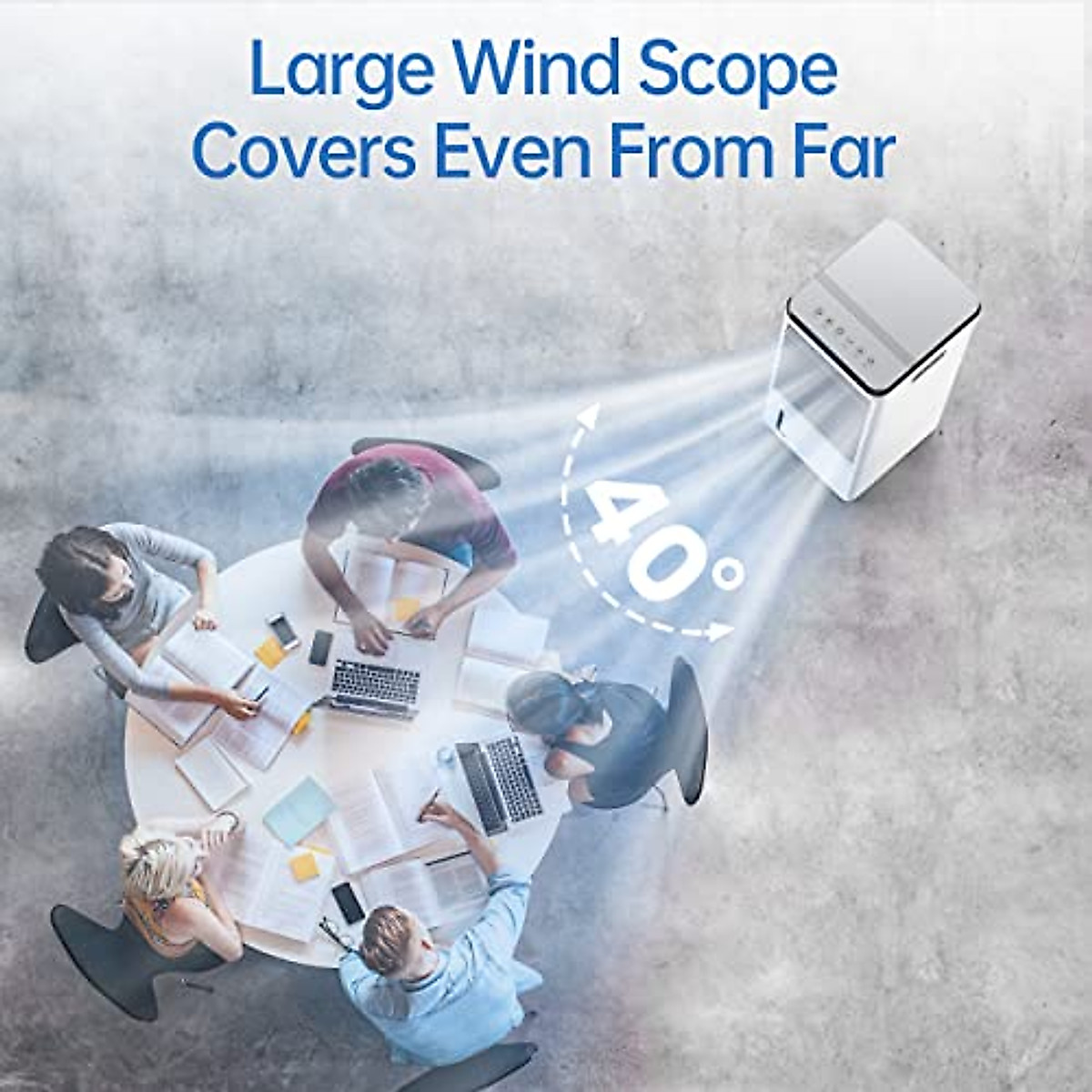 Evaporative Air Cooler, fancole 3-in-1 Portable Air Conditioner, 4 Ice Packs Room Cooler w/ 20FT Remote Controller, 1.85Gallon Water Tank For 8Hrs Cooling, Evaporative Cooler for Indoor,22INCH