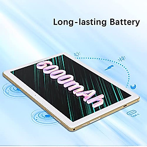 YUMKEM Tablet 10.1 inch, 4GB RAM 64GB Storage, Android 11 Go 10 inch Android Tablets, 1280 X 800 IPS HD Display, Large Battery, Dual Camera, WiFi Only, Gold