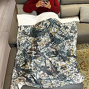 HommomH 60" x 80" Blanket Comfort Warmth Soft Cozy Air Conditioning Easy Care Machine Wash Jackson Pollock