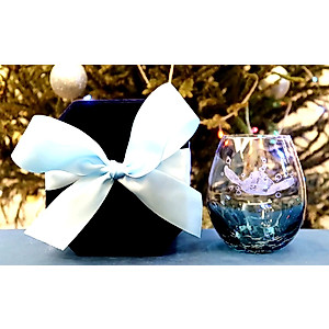 Valentines Day Gift, Tribal Sea Turtle Handmade Engraved Crackle Turquoise Wine Glass for Beach, Gifts for Sea Turtle Lovers Women Men