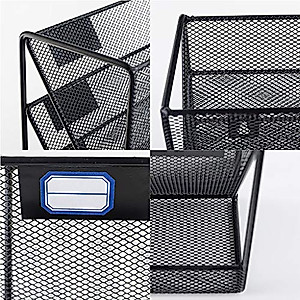 Storage Newspaper Baskets Magazine Rack Wall-Mounted Multifunctional Desktop File Rack Metal Multi-Layer Folder Box Office Supplies (Color : Black, Size : 321041cm)