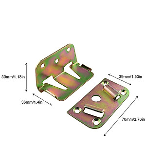 Bed Rail Bracket JCBIZ 2pcs Color-Plated Metal Wood Bed Rail Fittings Bed Slat Connector