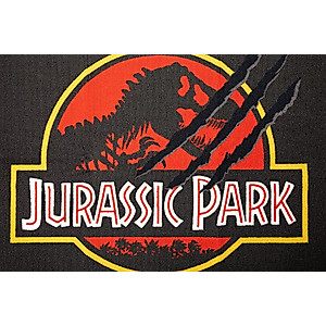 Jurassic Park Logo Printed Area Rug | Indoor Floor Mat, Accent Rugs For Living Room And Bedroom, Home Decor For Kids Playroom | Dinosaur Toys, Gifts And Collectibles | 52 x 36 Inches
