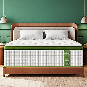 BedStory Queen Mattress, 14 Inch Hybrid Mattress Queen Size in a Box with Gel Memory Foam and Pocket Springs, Medium Firm Mattress, Pressure Relief & Motion Isolation, CertiPUR-Us Certified, No Odor