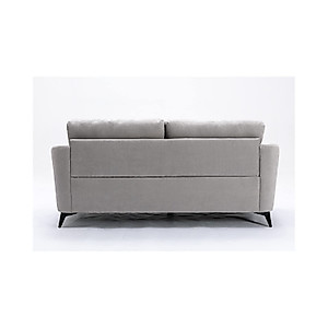 Lilola Home Callie Light Gray Velvet Fabric Sofa
