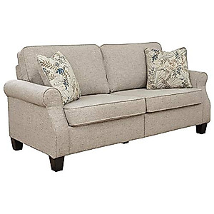 Signature Design by Ashley Alessio Modern Sofa and Loveseat with Throw Pillows, Beige