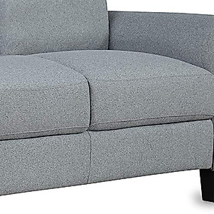 Harper & Bright Designs Living Room Furniture Set Single Armrest Sofa and 3-Seat Sofa Linen Fabric Upholstered Sofa Set, Grey