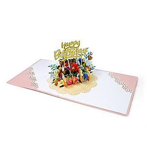 CUTPOPUP Birthday Card Pop Up, Mother's Day, 3D Greeting, Thank You Card (Flowers Birthday)