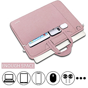 Ferkurn Laptop Bag Case Women Men Computer Sleeve with Shoulder for HP Envy Pavilion/Inspiron/Thinkpad/ASUS TUF Vivobook/MSI/MacBook/Surface,Waterproof Briefcase with Handle, Pink, 15 15.6 Inch