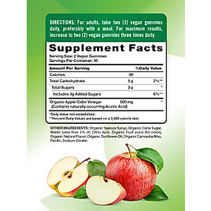 Nature's Truth Organic Apple Cider Vinegar Gummies | 60 Count | Vegan, Gluten Free & Non-GMO Supplement | USDA Organic | Apple Flavor