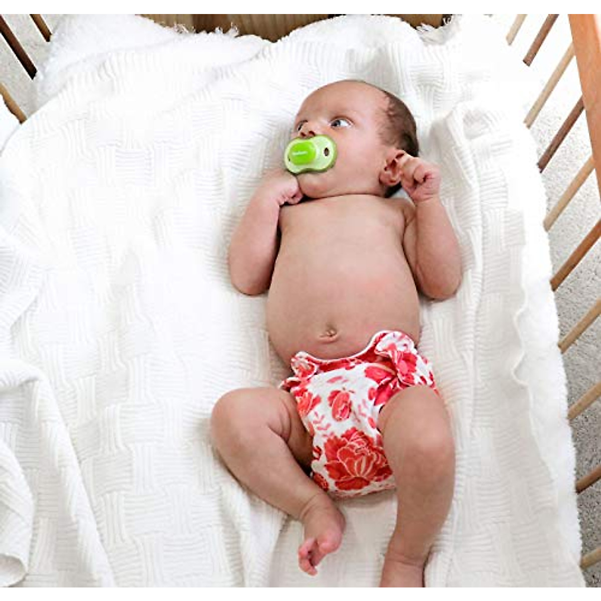 No Prep Cloth Diaper for Newborns – Smart Bottoms Born Smart 2.0 – Natural Fiber Interior (White)