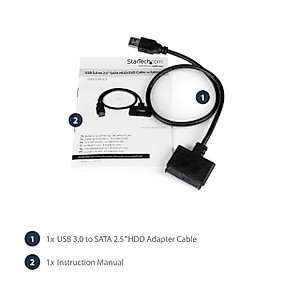 StarTech.com SATA to USB Cable - USB 3.0 to 2.5” SATA III Hard Drive Adapter - External Converter for SSD/HDD Data Transfer (USB3S2SAT3CB)