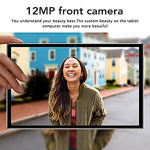 EBTOOLS 2 in 1 Tablet, 10.1 Inch FHD Screen, 12GB RAM 256GB ROM Octa Core, 12MP 24MP Dual Cameras Tablet with Mouse Keyboard Earbud US Plug 100‑240V (US Plug)