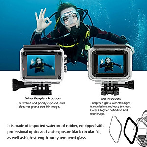 Suptig Waterproof Case Protective Underwater Dive Housing Compatible for GoPro Hero 8 Black Waterproof 196ft (60 Meters)