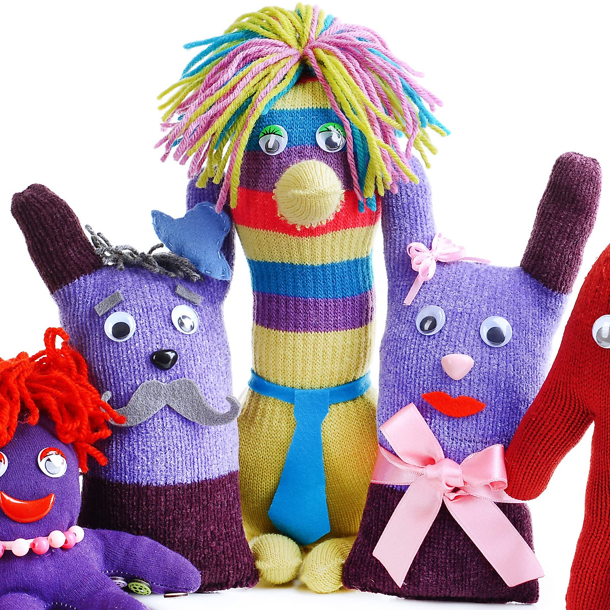 Craft County 300 Pcs Googly Eyes Multi Color 8mm Plastic with Lashes and Self-Adhesive Backing