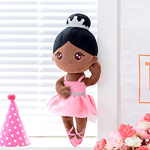 Gloveleya Ballet Dolls Baby Girl Gifts Plush African American Ballerina Doll Bronze 13"