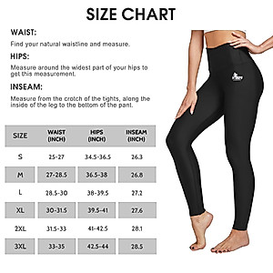 FitsT4 Sports Women's Swimming Leggings UPF 50+ High Waisted with Pockets Swim Pants Full Length Swimming Tights Sun Protective Black M