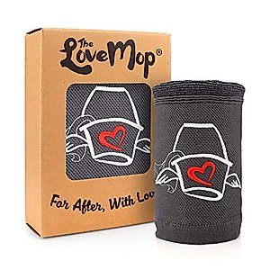 Love Mop Premium Cotton Sex Towel - Sexy Naughty Gift Bachelorette Wedding Bridal Shower Party Couples Second 2nd Anniversary Man Her Him Wife Husband Adult Boyfriend Girlfriend Valentines Day Grey