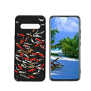 HEOLCULWO Compatible with LG V60 ThinQ 5G Phone Case, Koi-Fish-21 Case Silicone Protective for Teen Girl Boy Case for LG V60 ThinQ 5G