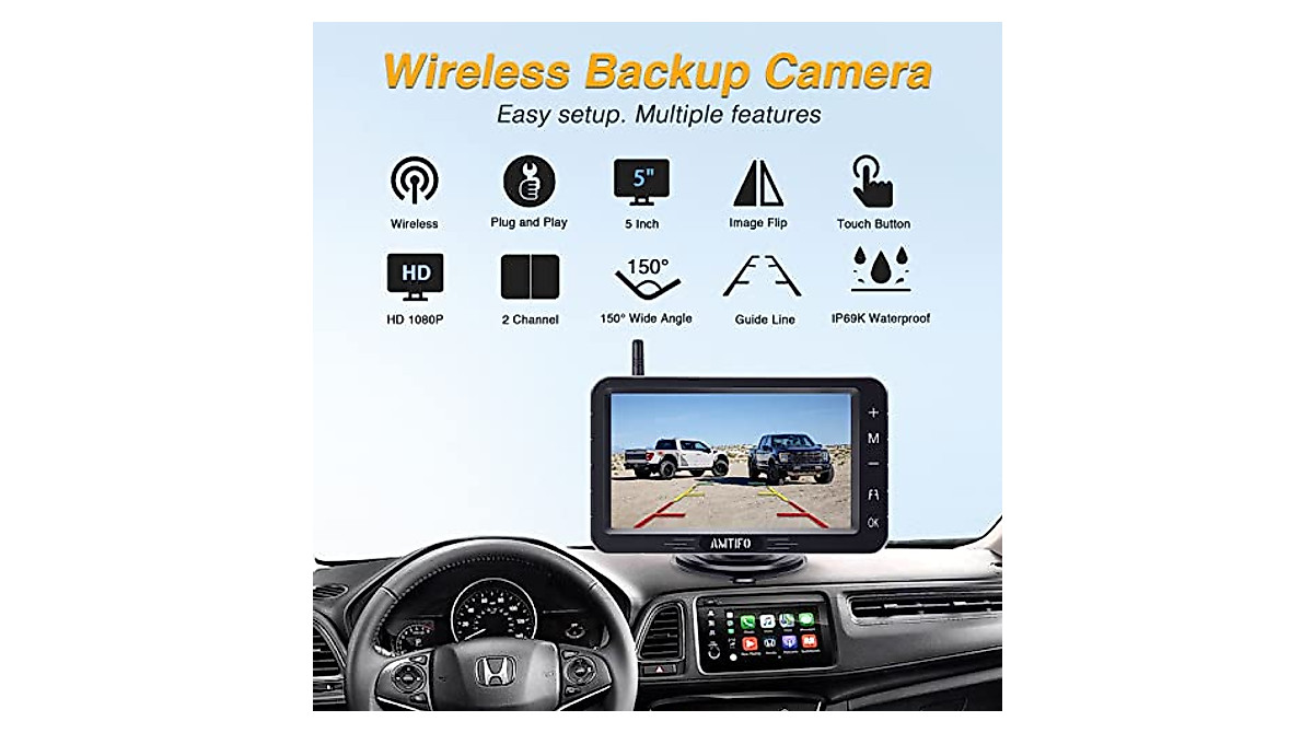 AMTIFO 1080P Wireless Backup Camera System - Car & Truck