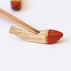 Hemoton Fork 4pcs Fish Shaped Chopstick Rest Japanese Chopsticks Dining Table Decor Wedding Chinese Decor Dinner Table Decor Chopstick Holder Japanese Decor Wood Simple Acid Branch