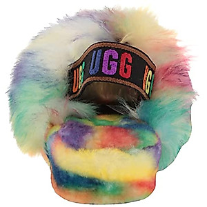 UGG All Gender Adult Fluff Yeah Pride Slipper, Rainbow, Women's Size 5 / Men's Size 3